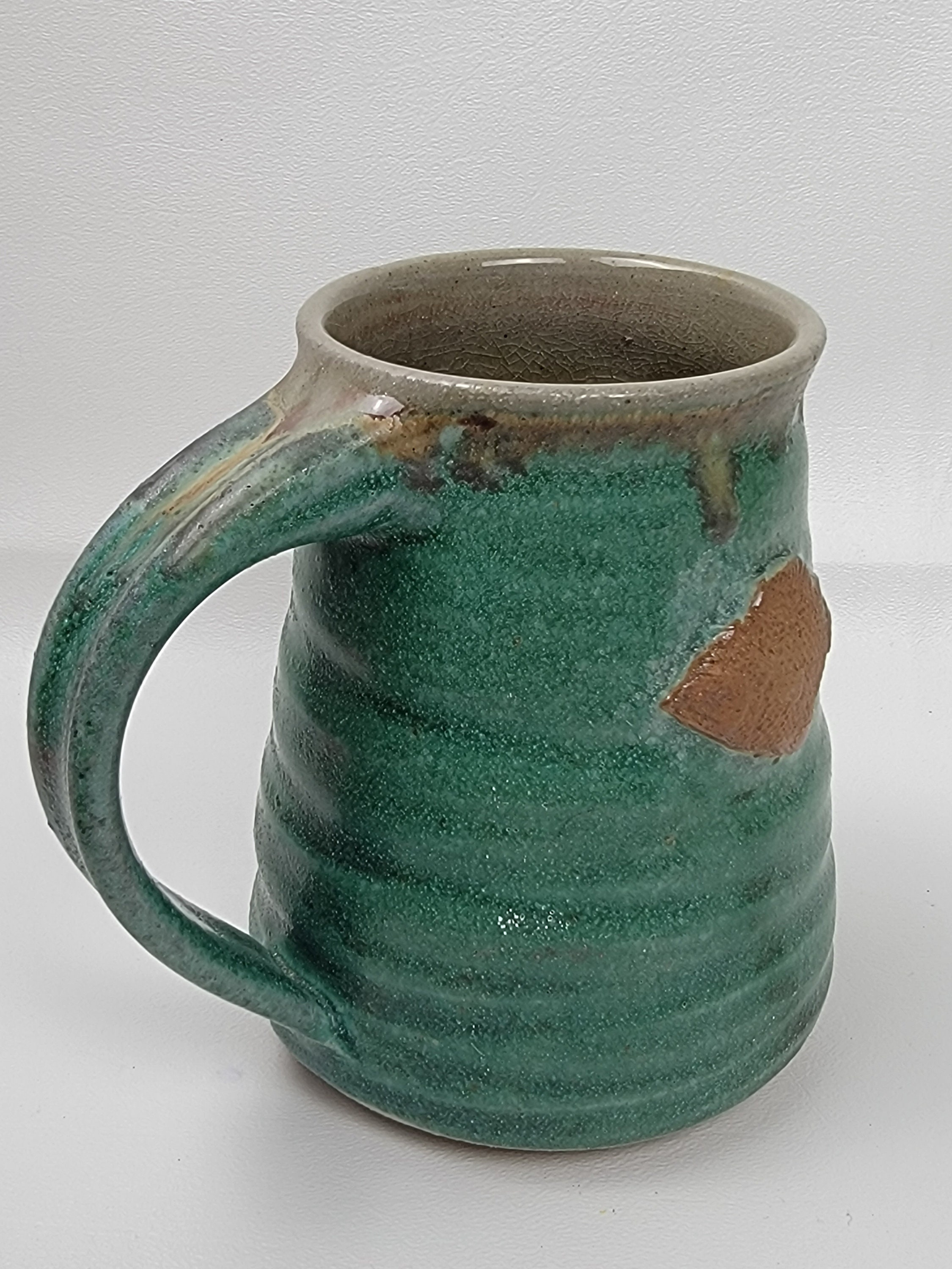 Signed Teta Hilsdon Stoneware Studio Pottery Coffee/tea Mug/cup Green ...