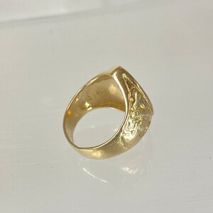 Solid 14K Yellow Gold Men's Guam Seal Palm Tree Chamorro Signet Ring - Etsy