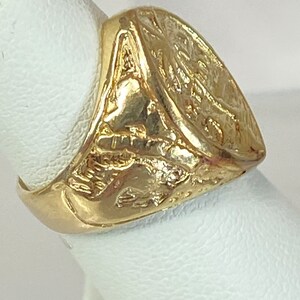 Solid 14K Yellow Gold Men's Guam Seal Palm Tree Chamorro Signet Ring - Etsy