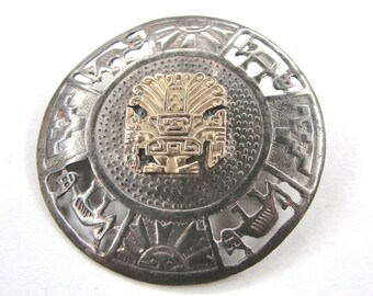 Gold Aztec Pendant - Etsy