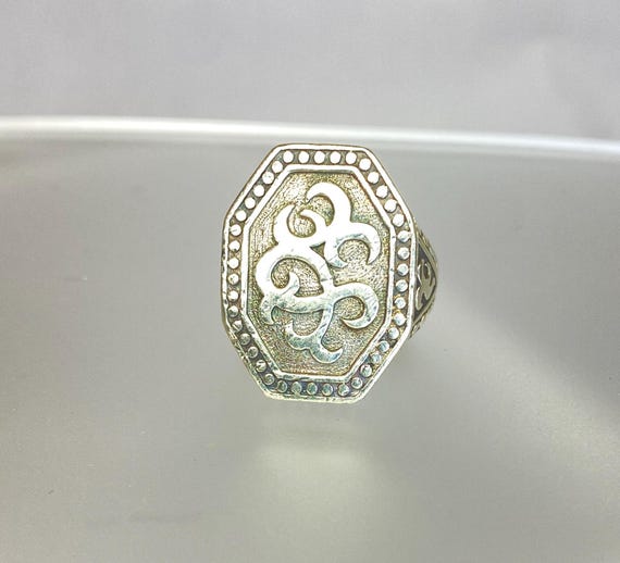 Antique Thai Sterling Silver Mens Harlem Signet Ring … - Gem