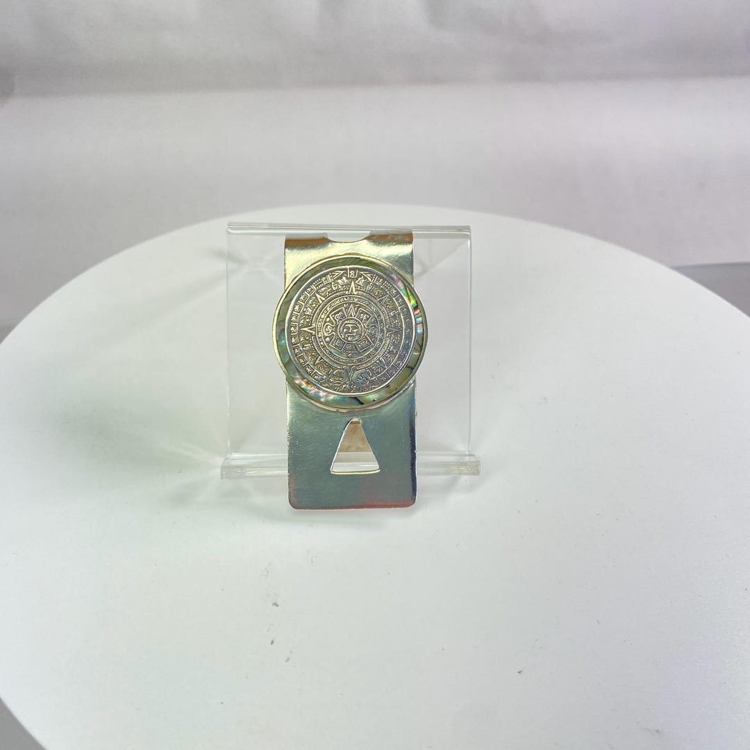 Sterling Silver Aztec Calendar Money Clip- Vintage Mexican Holder - Etsy