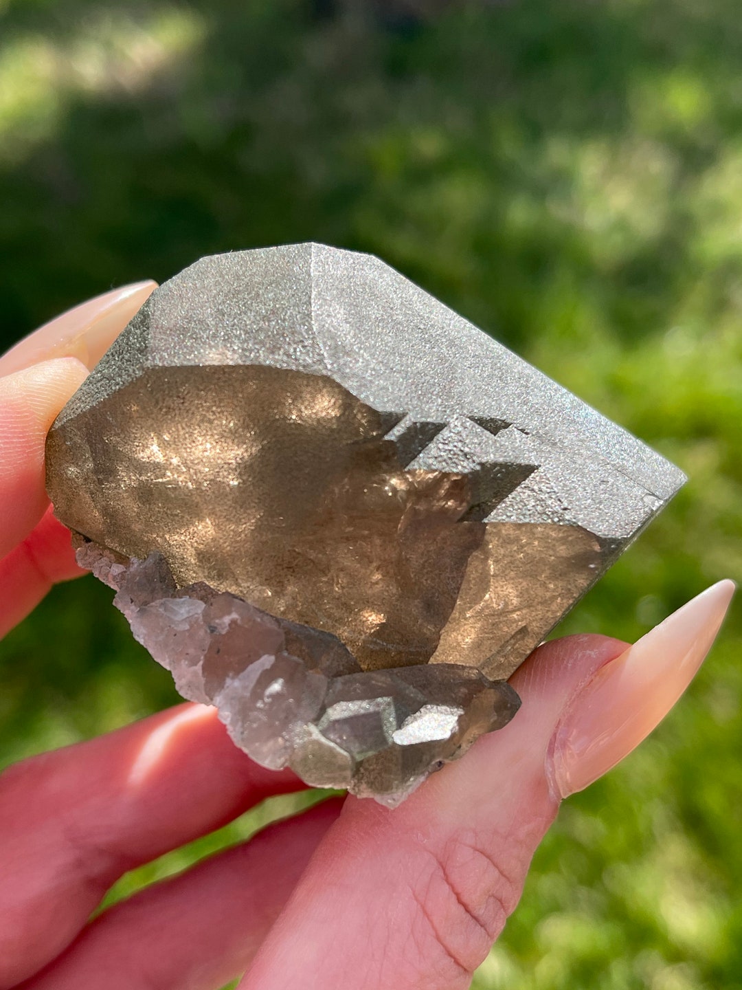 RARE: Gwindel Smoky Quartz From France, Chlorite Dusted, Rare Quartz, Smoky Gwindel Quartz ...