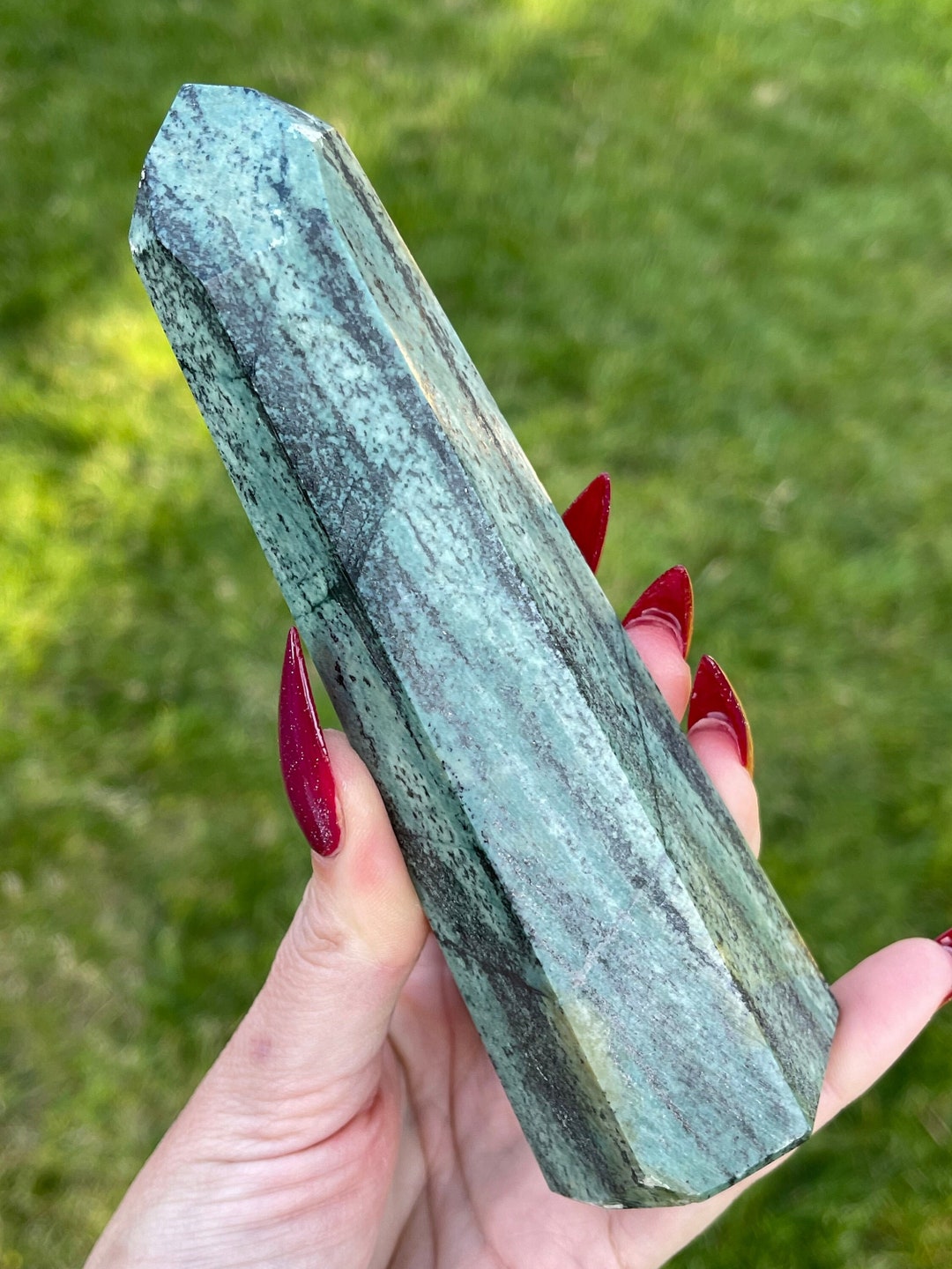 Serpentine Tower From Brazil, Natural Crystal, Serpentine Point ...