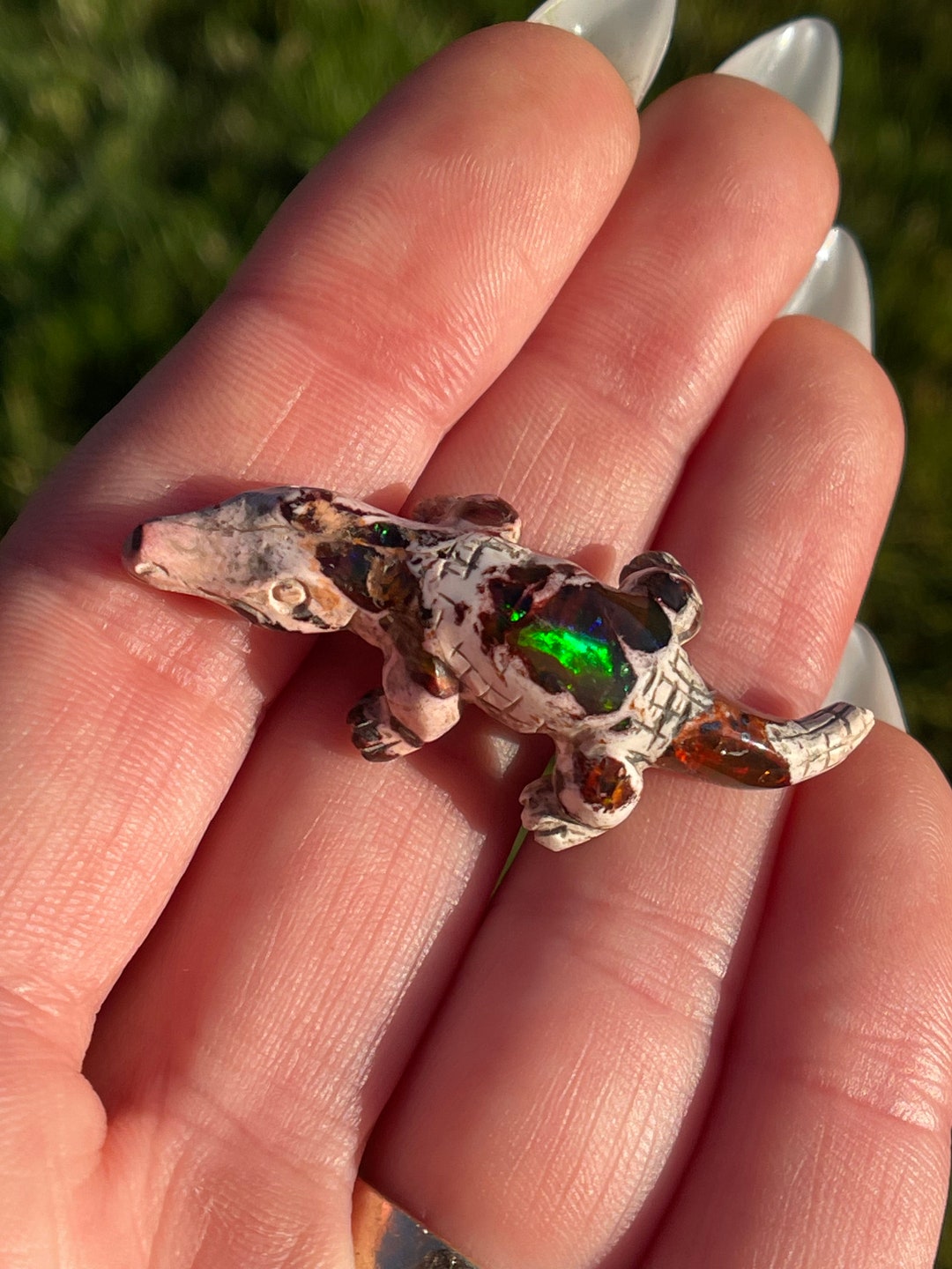 SUPER Flashy CHOCOLATE Opal Alligator Hand Carved Chocolate - Etsy