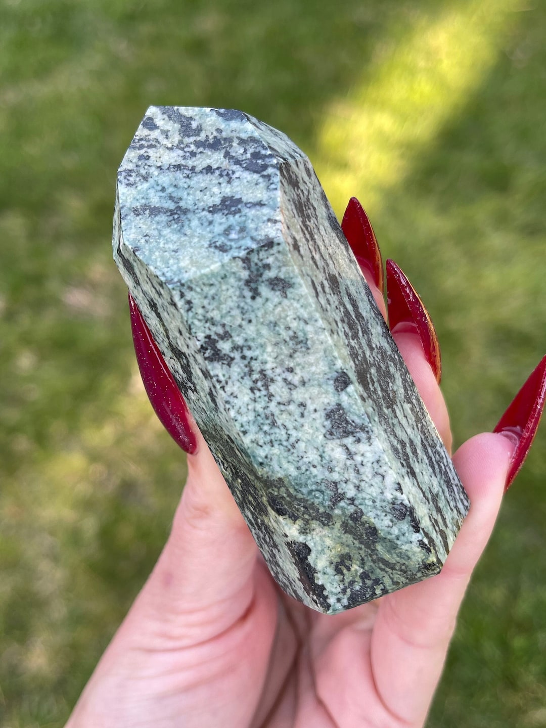 Serpentine Tower From Brazil, Natural Crystal, Serpentine Point ...