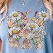 Floral Rabbit Shirt, Year of the Rabbit, Vintage Rabbit, Vintage Easter ...