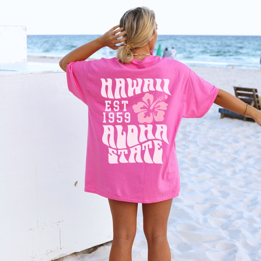 Hawaii Oversized Beach Shirt, Beach Coverup Shirt, Retro Hawaii ...
