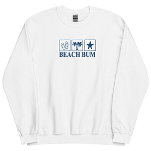 Embroidered Beach Bum Sweatshirt, Embroidered Beach Crewneck, Vintage ...