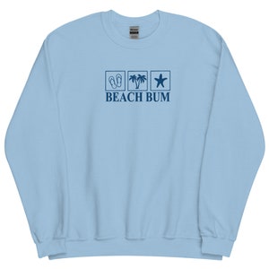 Embroidered Beach Bum Sweatshirt, Embroidered Beach Crewneck, Vintage ...