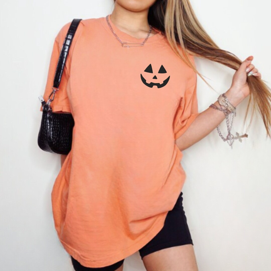 Embroidered Jack-o-lantern Shirt, Comfort Colors Embroidered Pumpkin ...