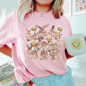 Floral Rabbit Shirt, Year of the Rabbit, Vintage Rabbit, Vintage Easter ...