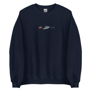 Embroidered Fish Sweatshirt, Embroidered Ocean, Embroidered Shark ...