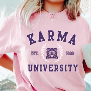 Karma Cat University Shirt, Karma University, Comfort Colors, Scottish ...