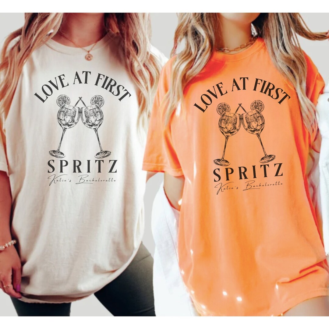 Customized Aperol Spritz Bachelorette Shirt, Love at First Spritz Shirt ...