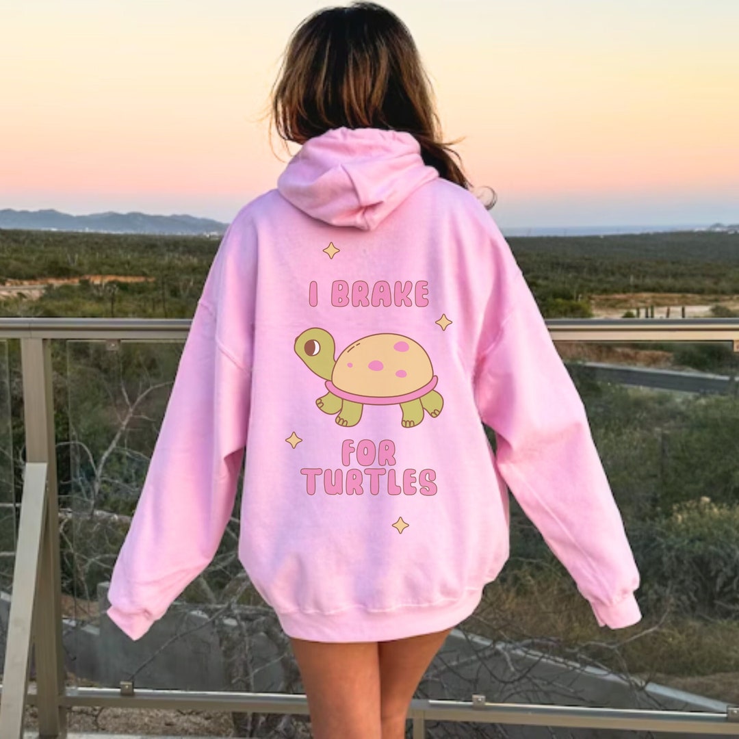I Brake for Turtles Hoodie, Y2K Turtle Hoodie, Retro Turtle Hoodie ...
