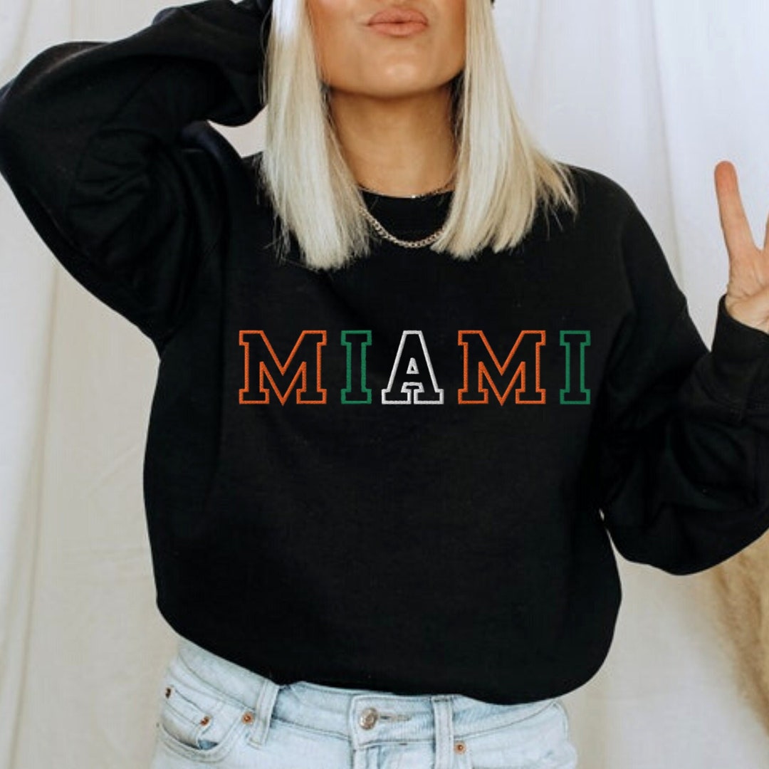 Embroidered Miami Sweatshirt, Embroidered Miami Football Shirt, Go ...