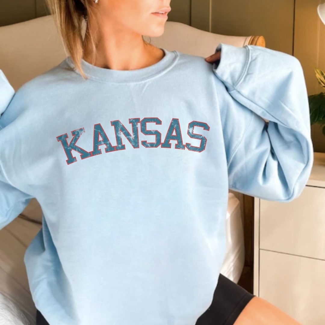 Kansas Sweatshirt, Kansas Football Sweatshirt, Kansas Crewneck, Kansas ...