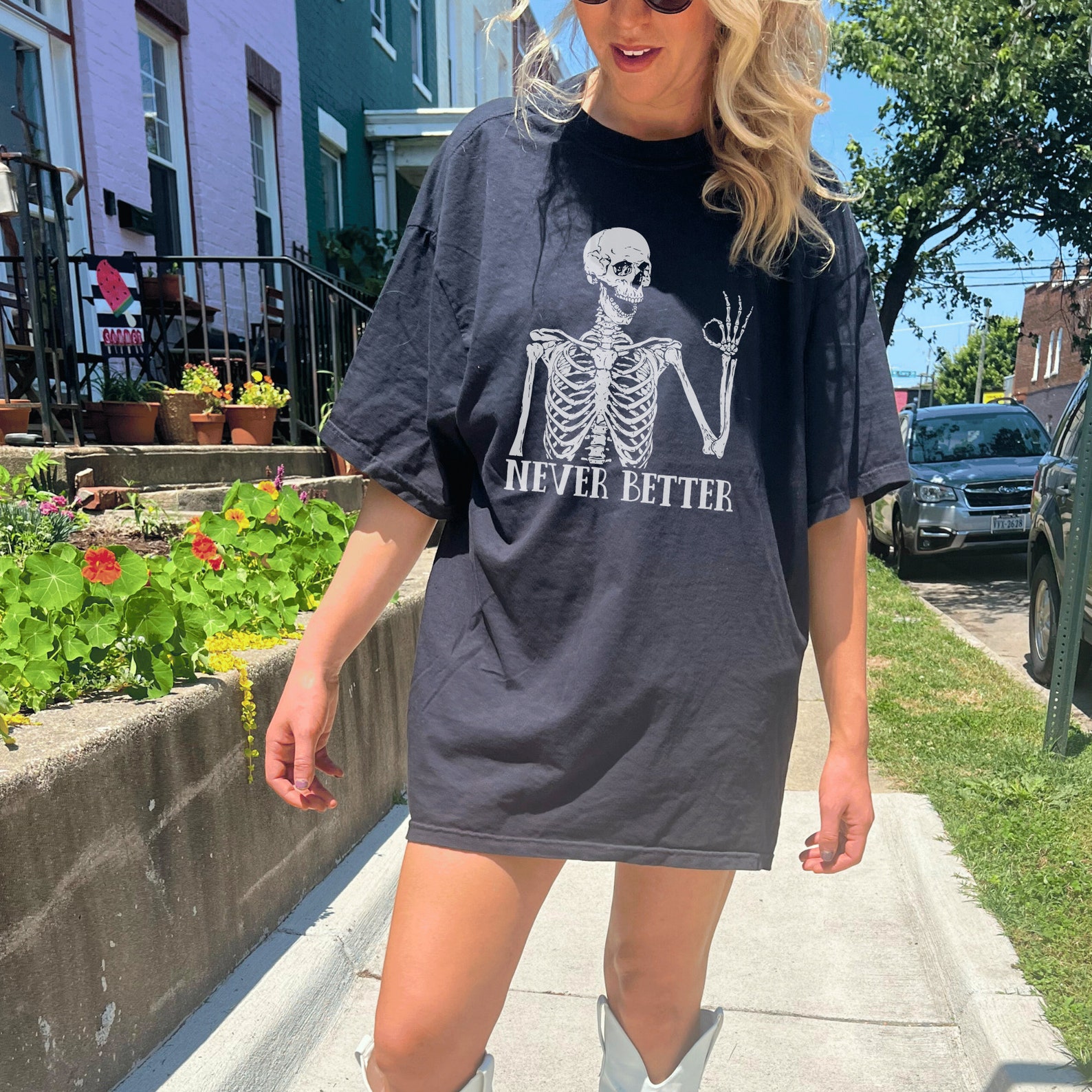 Comfort Colors Never Better Skeleton Shirt, Oversized Never Better ...