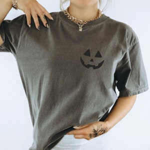 Embroidered Jack-o-lantern Shirt, Comfort Colors Embroidered Pumpkin ...
