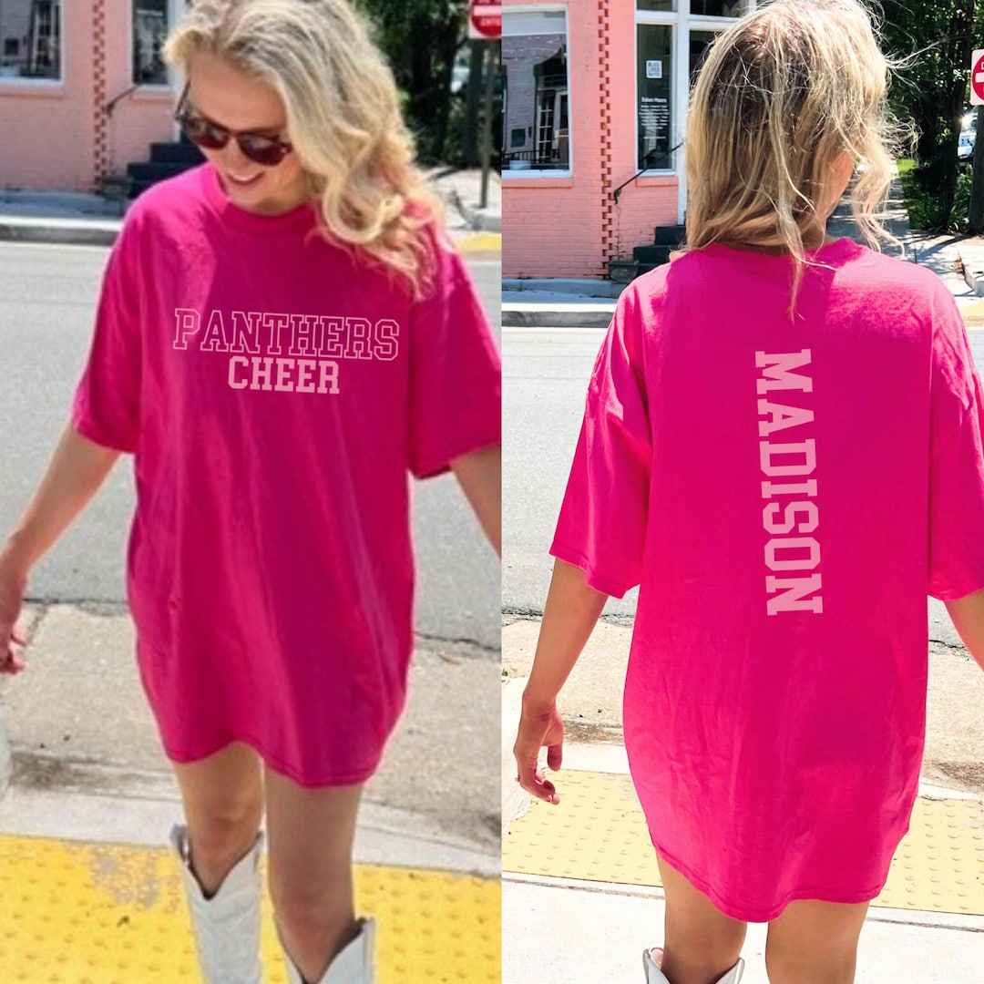 Custom Cheer Shirt, Hot Pink Cheer Shirt, Personalized Cheer Shirt ...