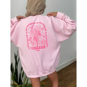 Pink Jesus Sweatshirt, Baby Pink Christian Crewneck, Preppy Christian ...