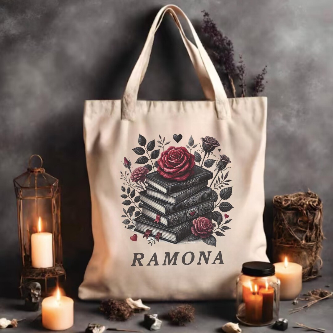 Custom Name Book Tote Bag, Custom Canvas Tote Bag for Book Lover, Book ...