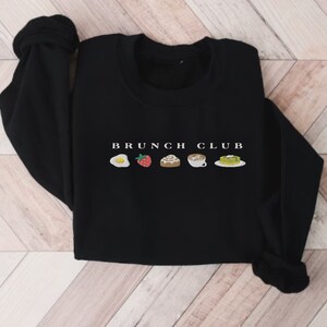Embroidered Brunch Club Sweatshirt, Embroidered Breakfast Club Crewneck ...