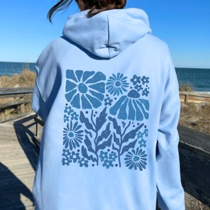 Pressed Flowers Hoodie, Oversized Wildflowers Hoodie, Flower Market ...