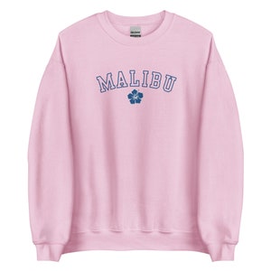 Embroidered Malibu Sweatshirt, Embroidered Hibiscus, Preppy Malibu ...