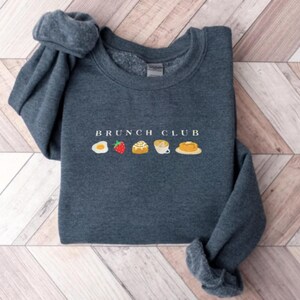 Embroidered Brunch Club Sweatshirt, Embroidered Breakfast Club Crewneck ...