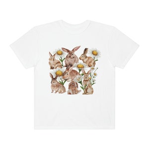 Floral Rabbit Shirt, Year of the Rabbit, Vintage Rabbit, Vintage Easter ...
