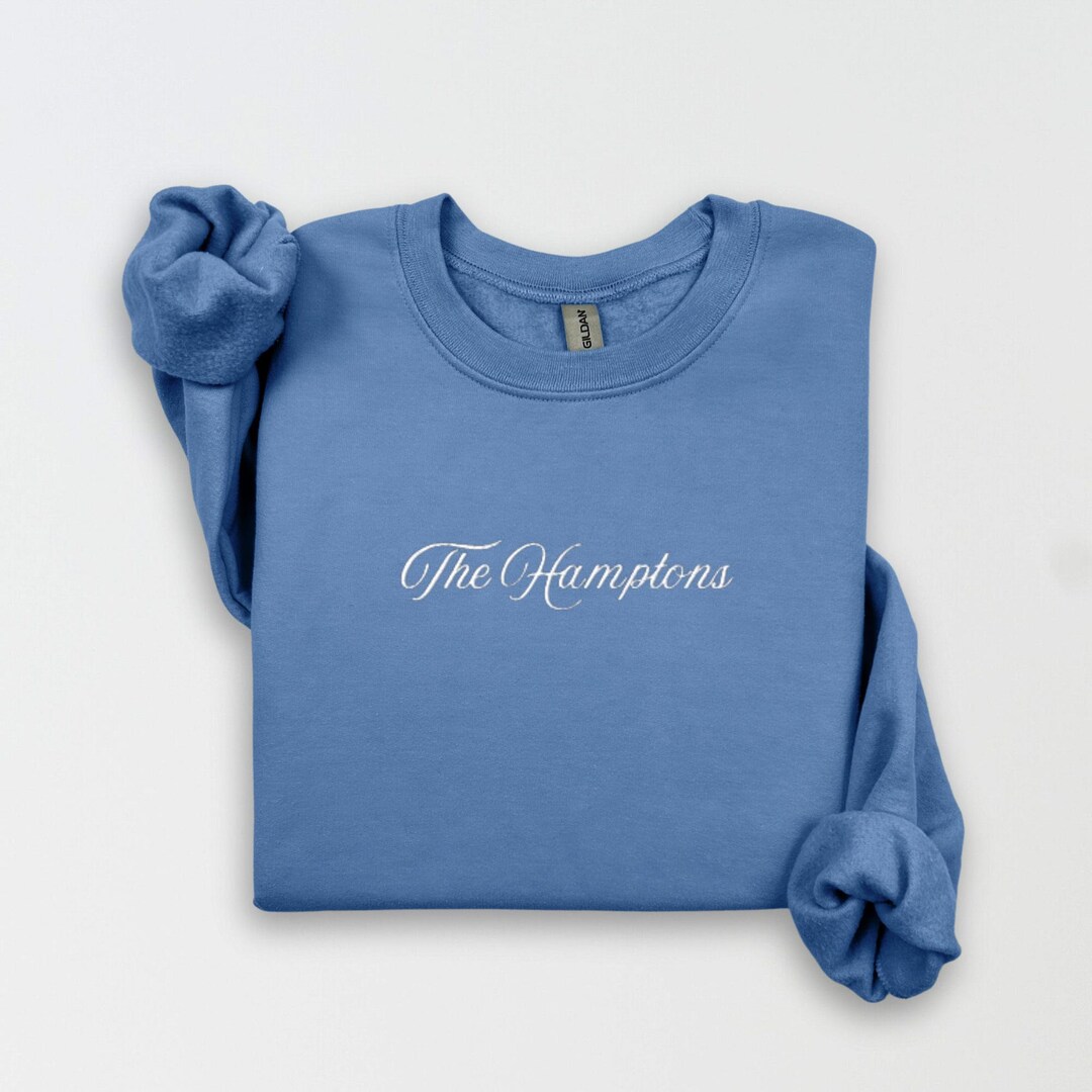 Embroidered Hamptons Sweatshirt, Embroidered the Hamptons New York ...