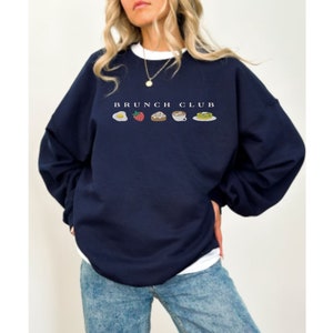 Embroidered Brunch Club Sweatshirt, Embroidered Breakfast Club Crewneck ...
