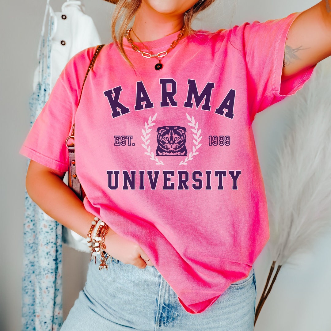 Karma Cat University Shirt, Karma University, Comfort Colors, Scottish ...
