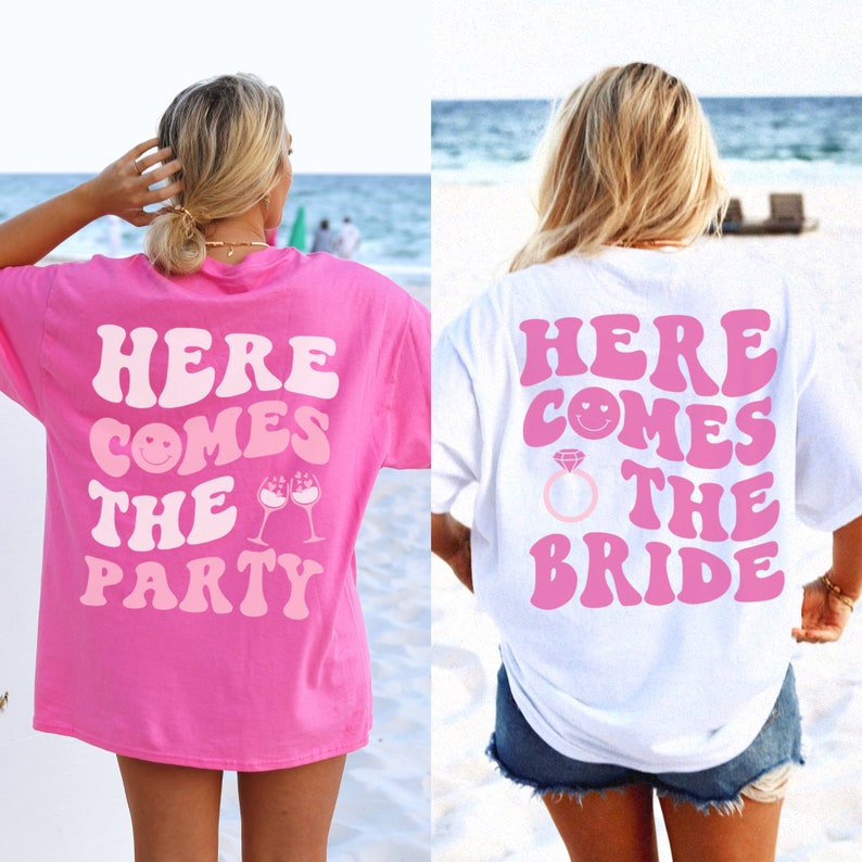 Pink Retro Here Comes the Bride Shirt Here Comes the Party - Etsy