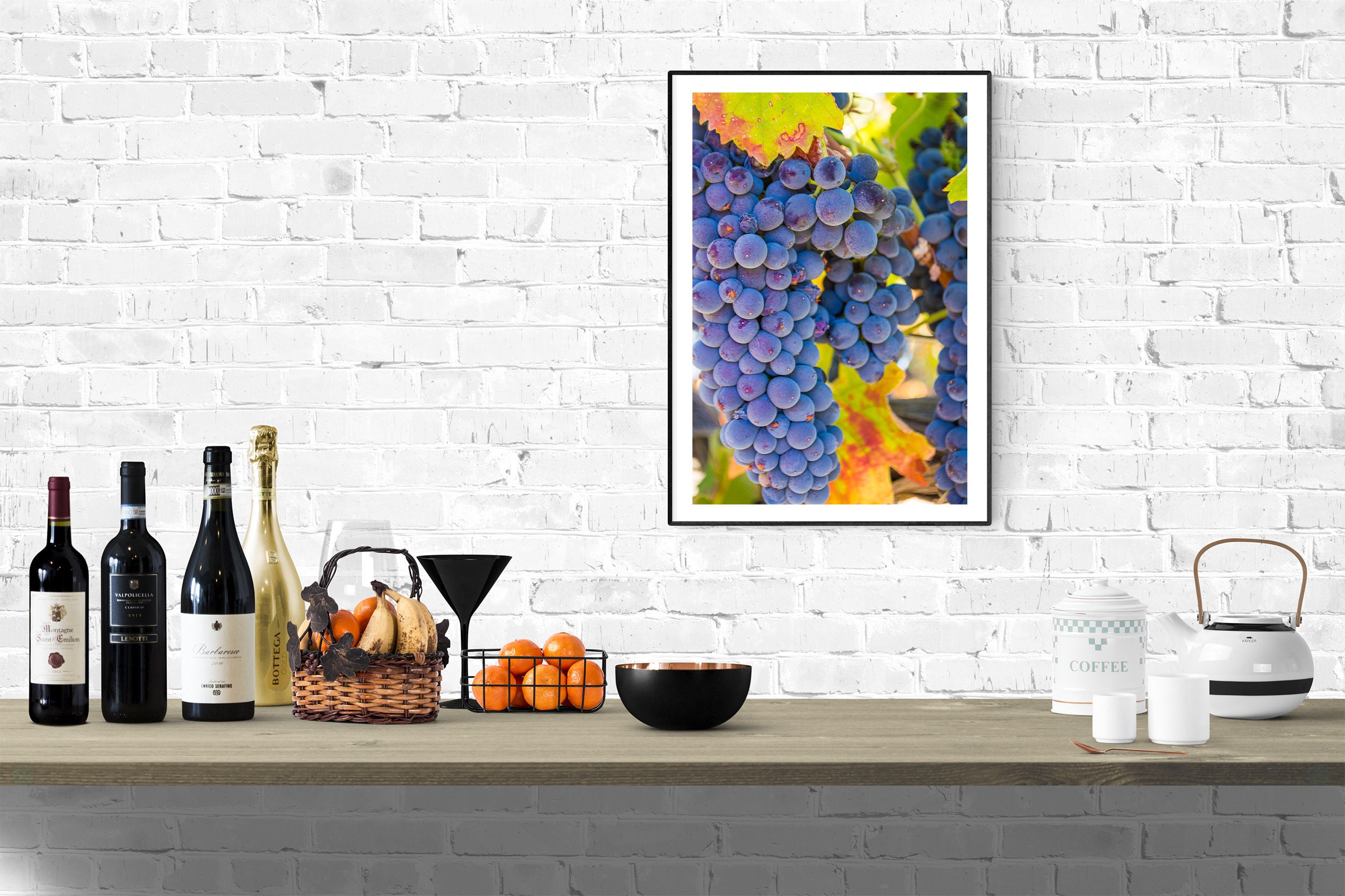 Grapevine Photograph, Vineyard, Kitchen Decor, Food and Wine Art, Plump ...