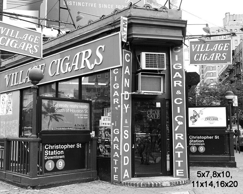 Village Cigars, West Village, New York Print, Black and White ...