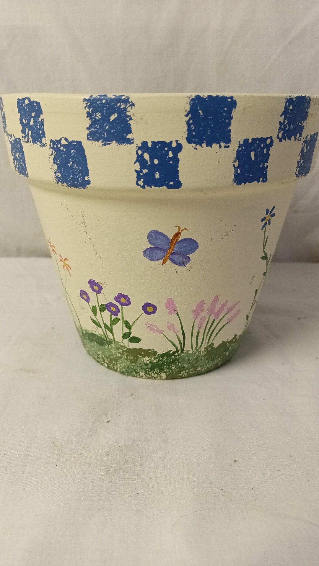 Hand Painted Clay Pot - Etsy