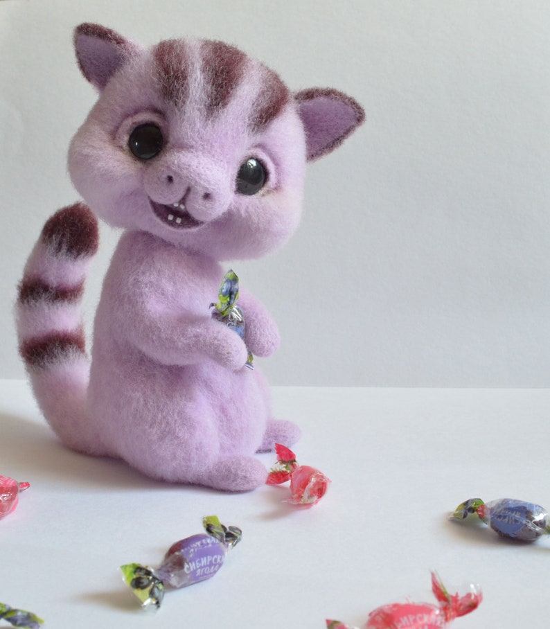 Felted mythical purple brownie Cute creepy doll fantasy | Etsy