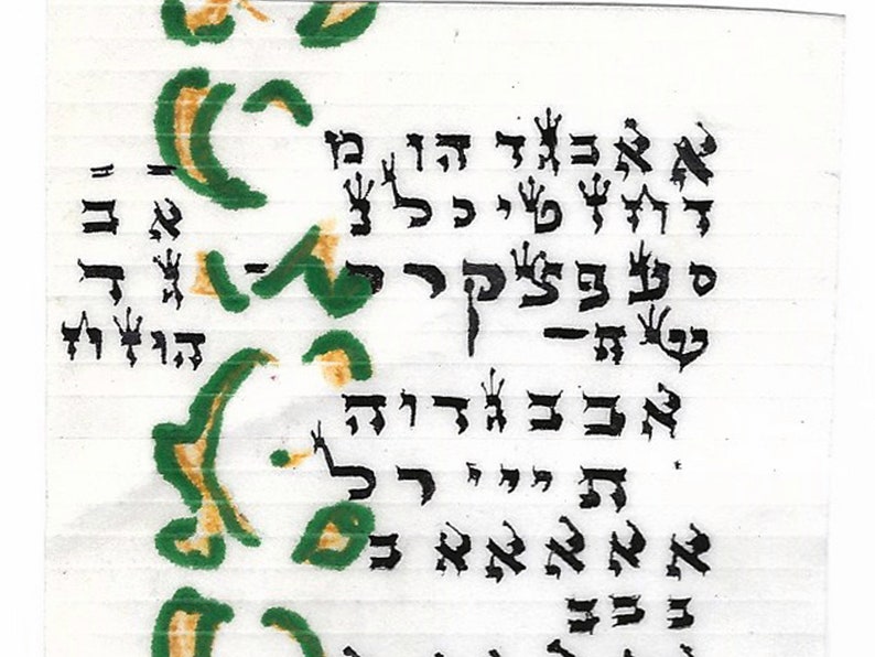 Hebrew Letters Art Alef Bet Construction Judaica Wall Hanging Made in ...