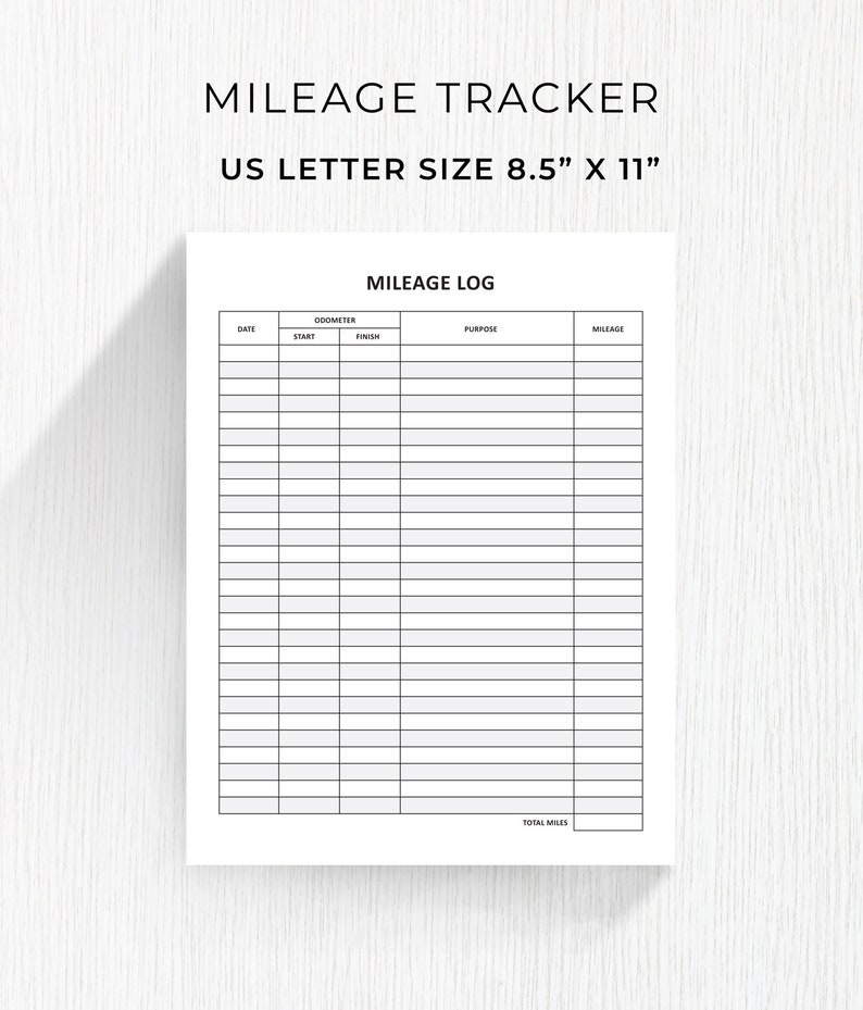 Editable Fillable Mileage Log. Mileage Tracker. Business Mileage. Miles ...