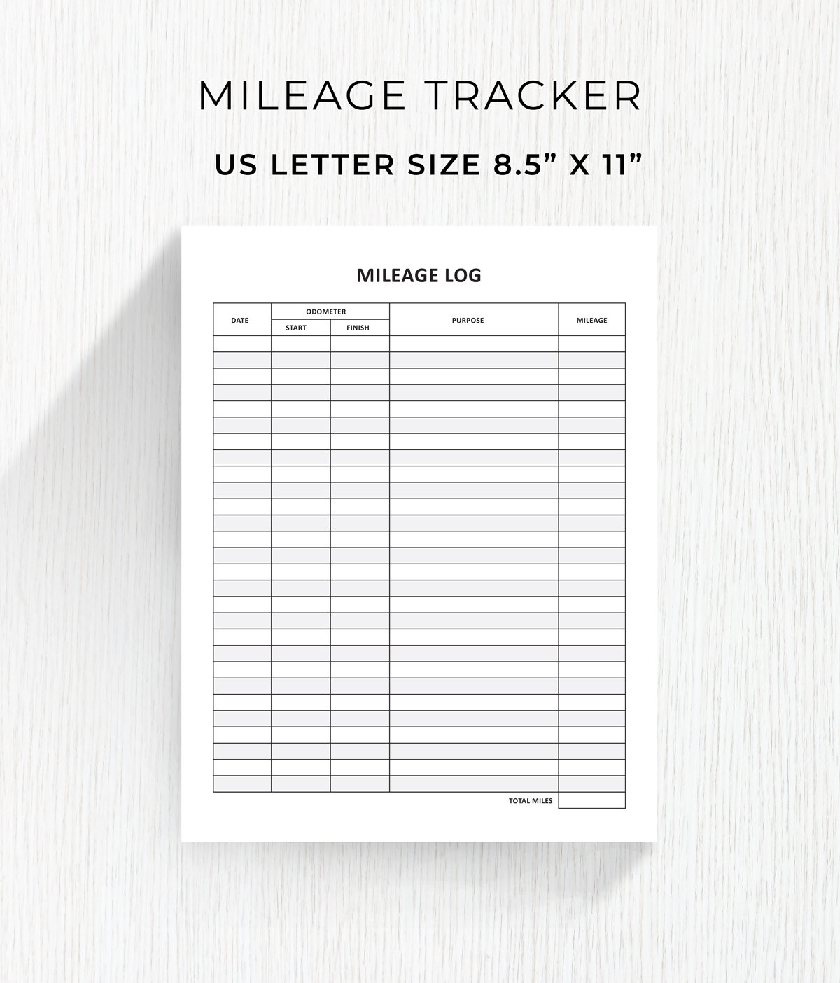 Editable Fillable Mileage Log. Mileage Tracker. Business Mileage. Miles ...