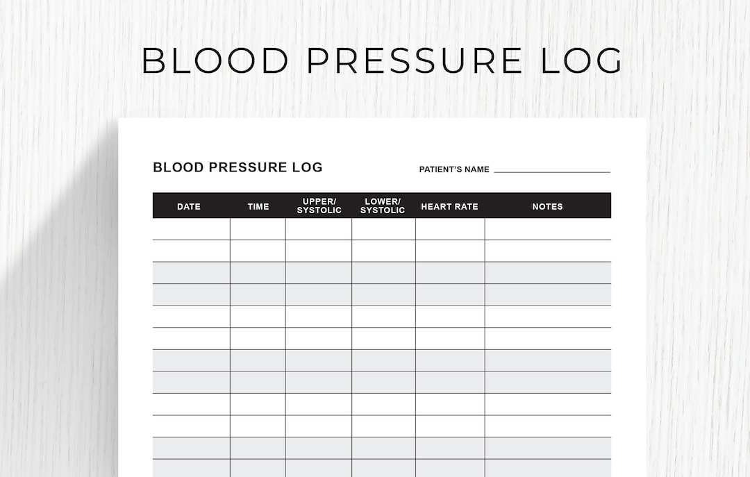 Blood Pressure Log, Blood Pressure Tracker,medical Tracker, BP Tracker ...
