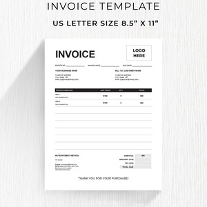 Invoice Template PDF. Business Invoice. Editable Invoice. Printable ...