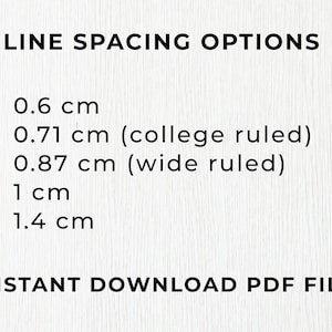 Printable Lined Paper PDF, Wide Ruled Paper, College Ruled Paper, Lined ...