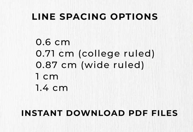 Printable Lined Paper PDF, Wide Ruled Paper, College Ruled Paper, Lined ...