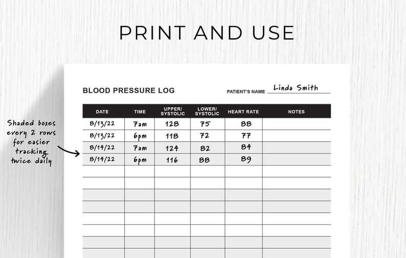 Blood Pressure Log, Blood Pressure Tracker,medical Tracker, BP Tracker ...