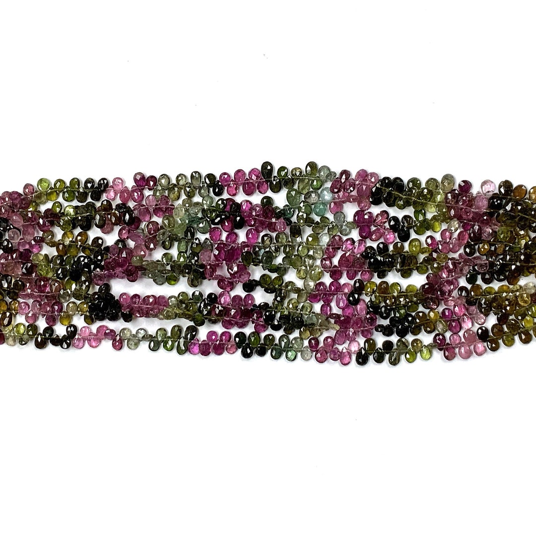 AAA Watermelon Tourmaline Pears Shape Faceted Graduated 6x4mm to 7x5mm ...