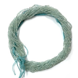 Aqua Marine Untreated Gemstone Faceted Rondelle 2MM Beads- 13 Inches ...